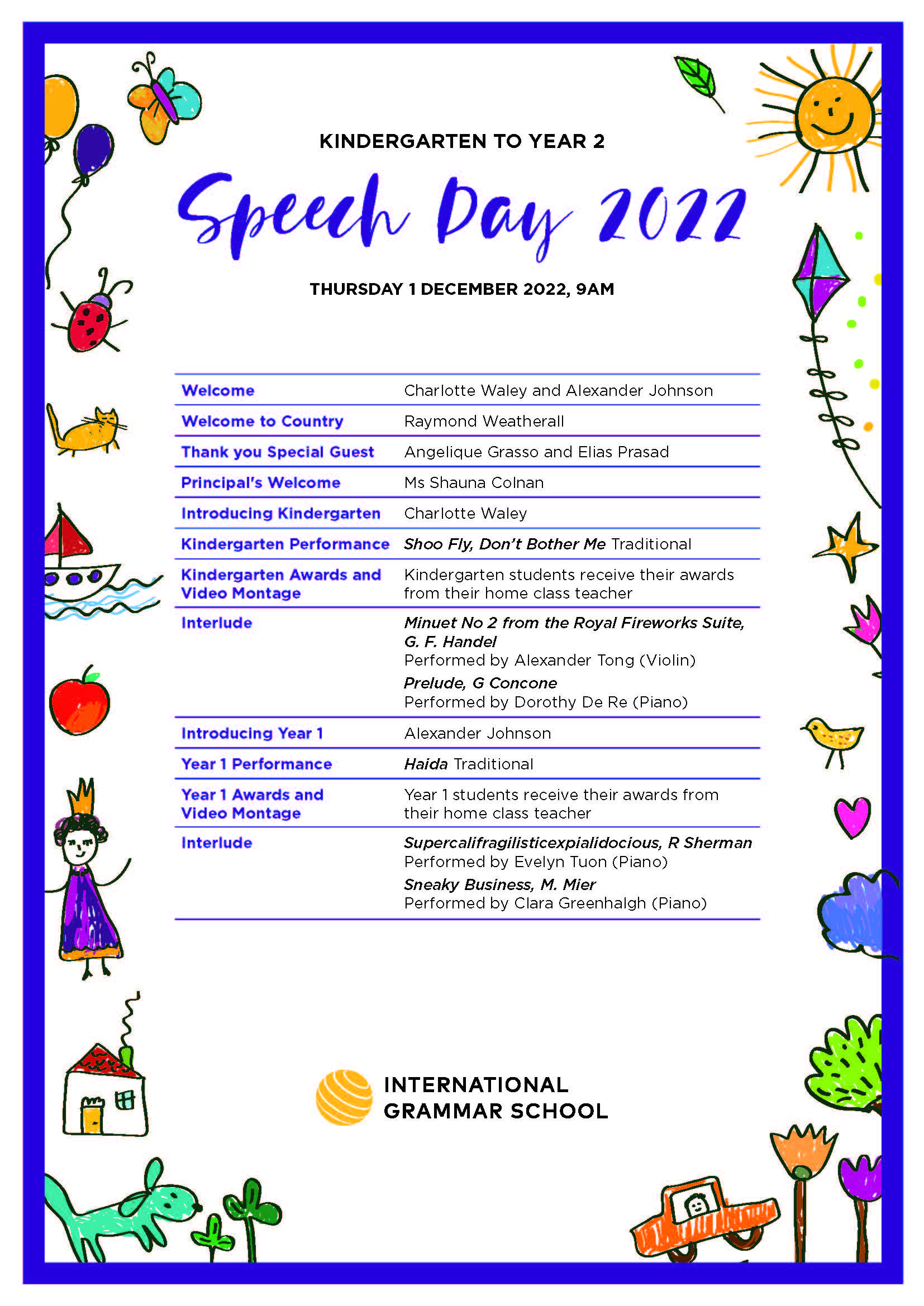 Kindergarten to Year 2 celebrate end of year | International Grammar ...